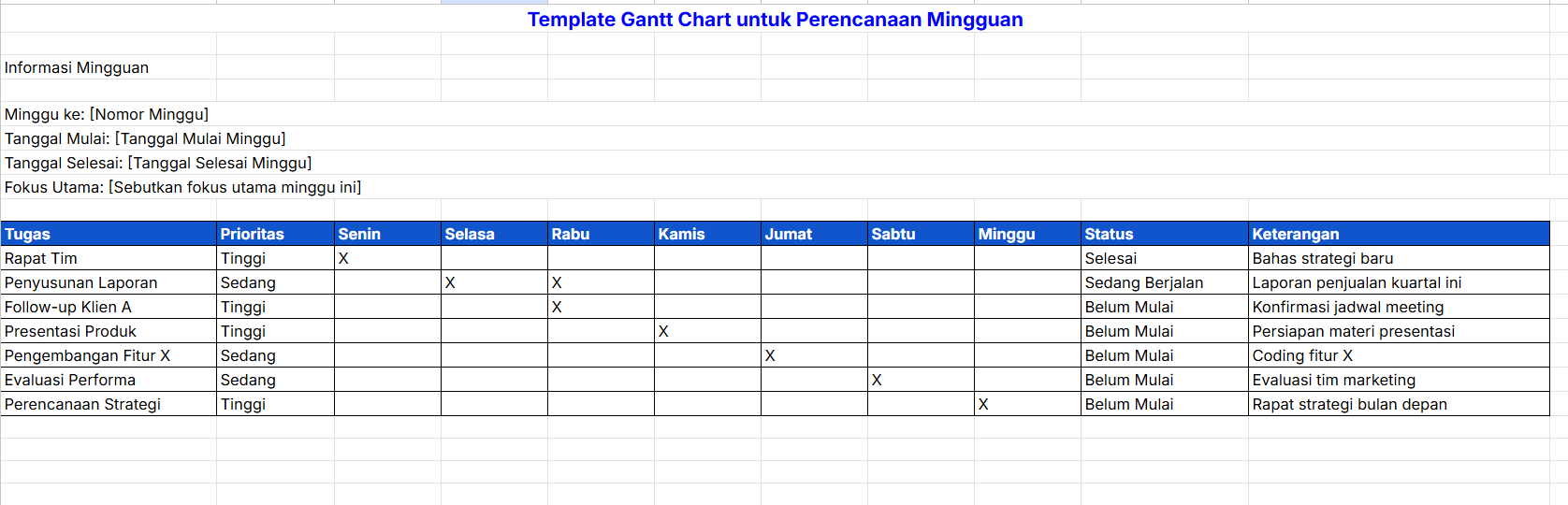 Contoh Template Gantt Chart Gratis: Download untuk Proyek Anda